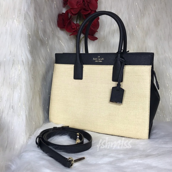 kate spade | Bags | Sale Kate Spade Cameron Straw Candace Satchel ...